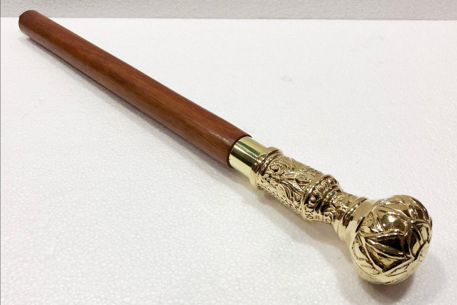 Antique Design Flower Handle Solid Brass Stylish Hard Wood - Etsy UK