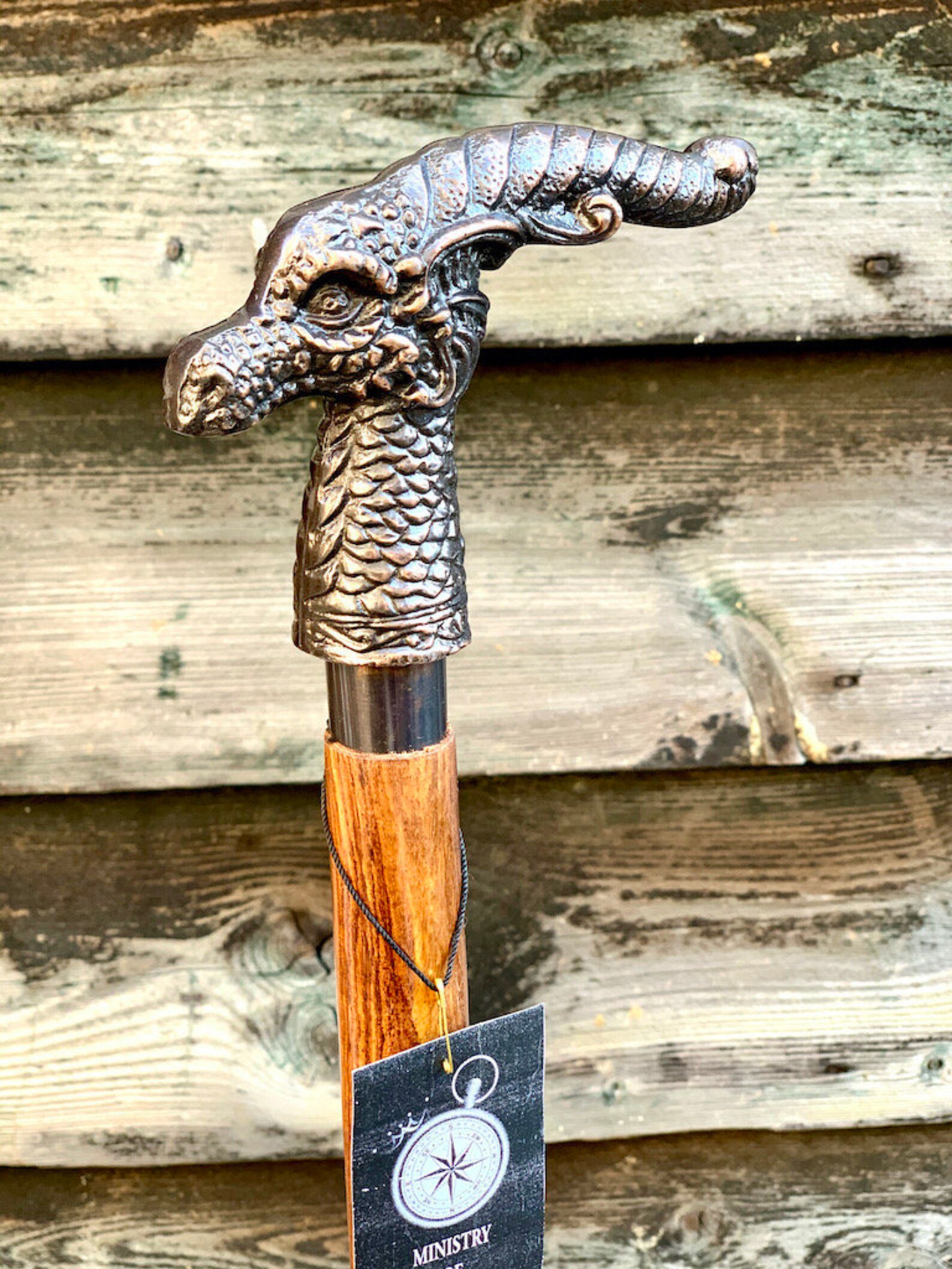 Dragon Head Designer Antique Style Handle Wooden Walking Stick Handmade ...