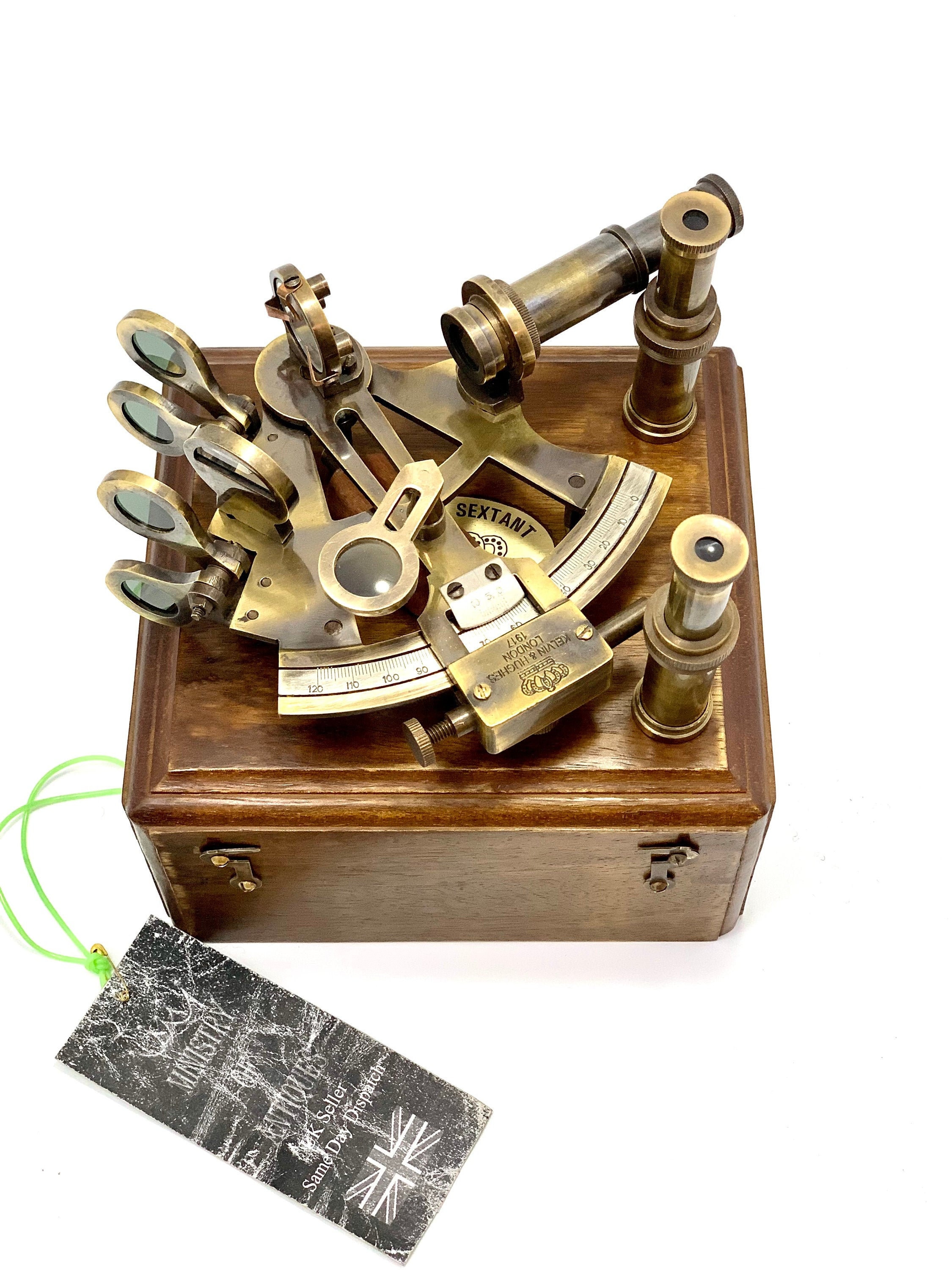 Antique Maritime Nautical Double Telescope Sextant Vintage Marine ...