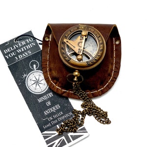 Sundial Pocket Compass Personalised Compass, Handmade Compass ...