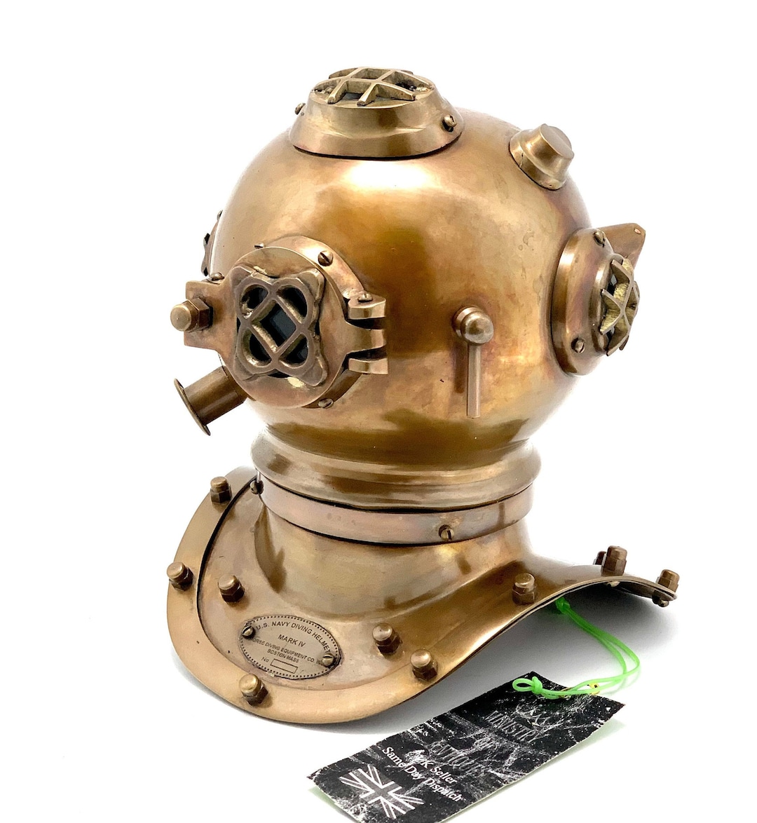 Antique Design US Navy Mark V Brass Divers Diving Helmet Marine ...
