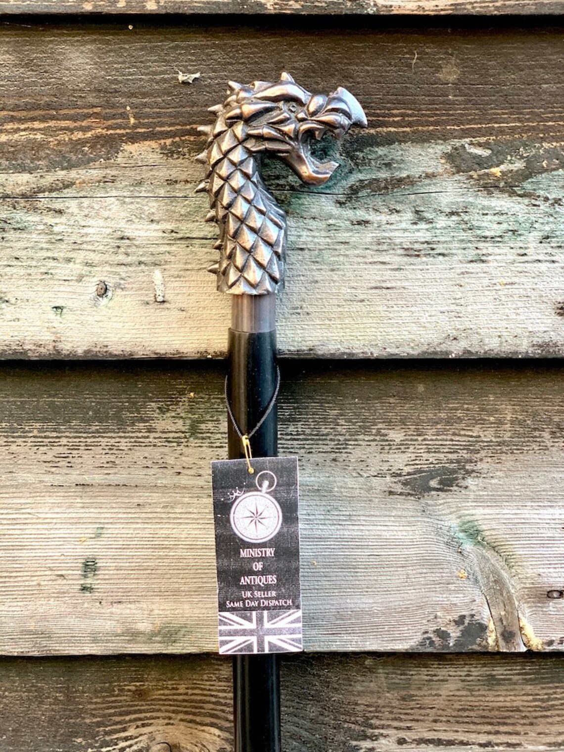 Dragon Head Designer Antique Style Handle Wooden Walking Stick | Etsy UK