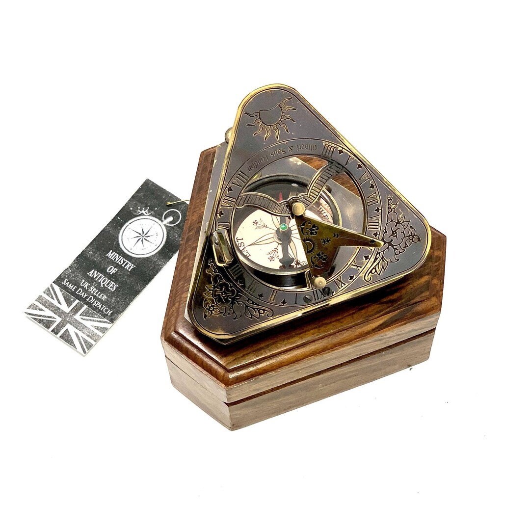 Brass Engraved Compass, Table Top Compass, Maritime Compass, Handmade ...