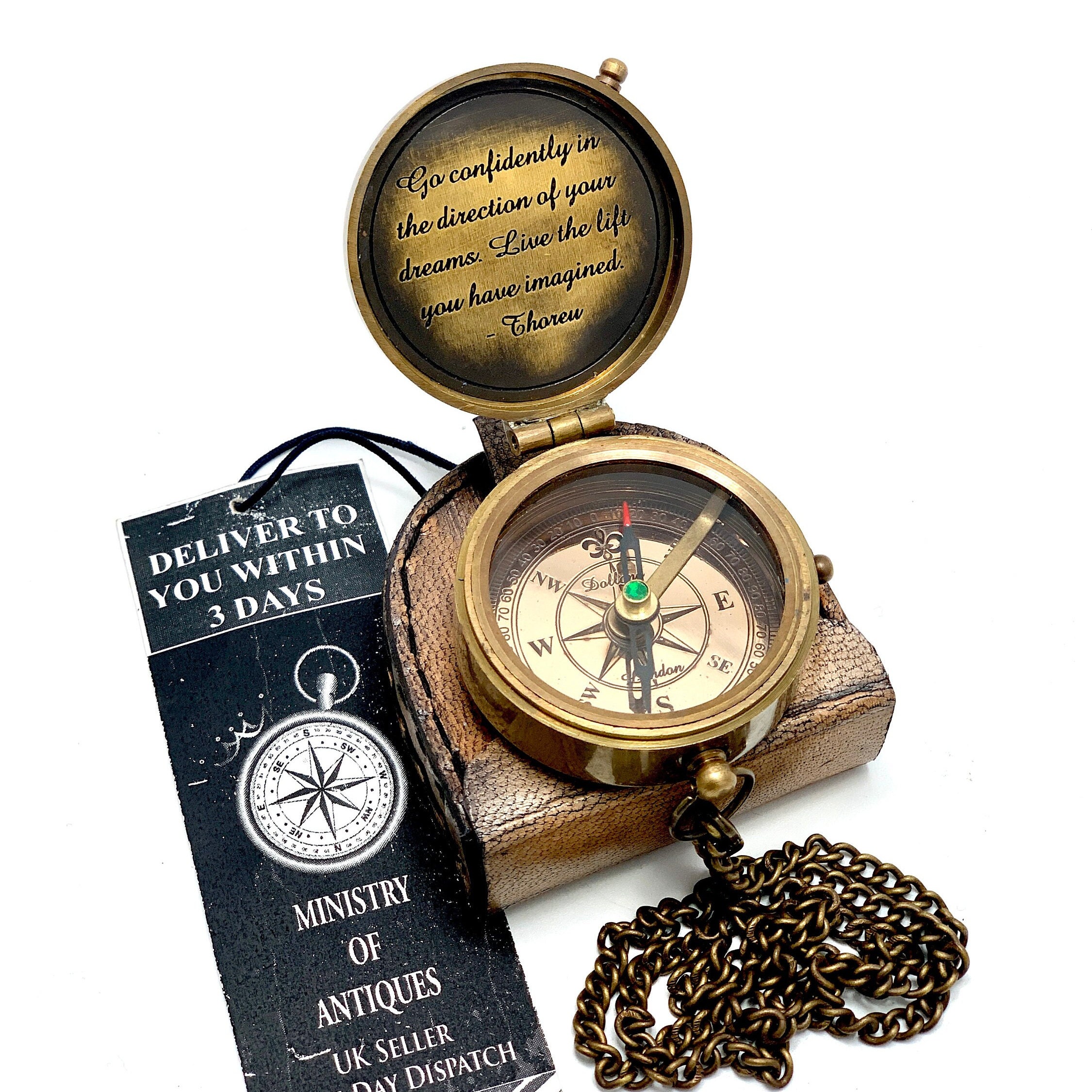 Engraved Pocket Compass Brass Nautical Compass Handmade - Etsy Ireland