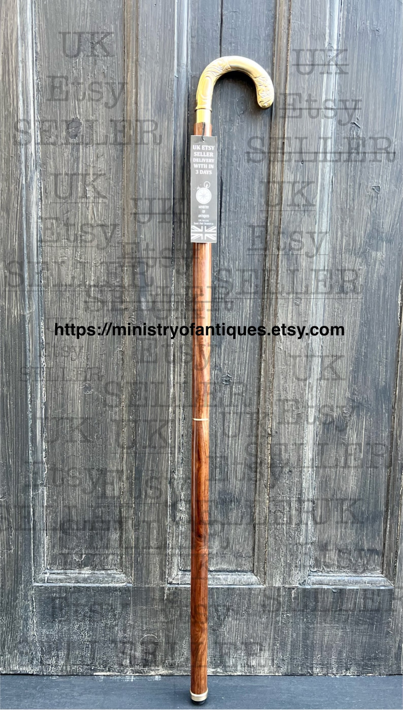 Derby Curved Handle Wooden Walking Cane Stick Polished Foldable ...