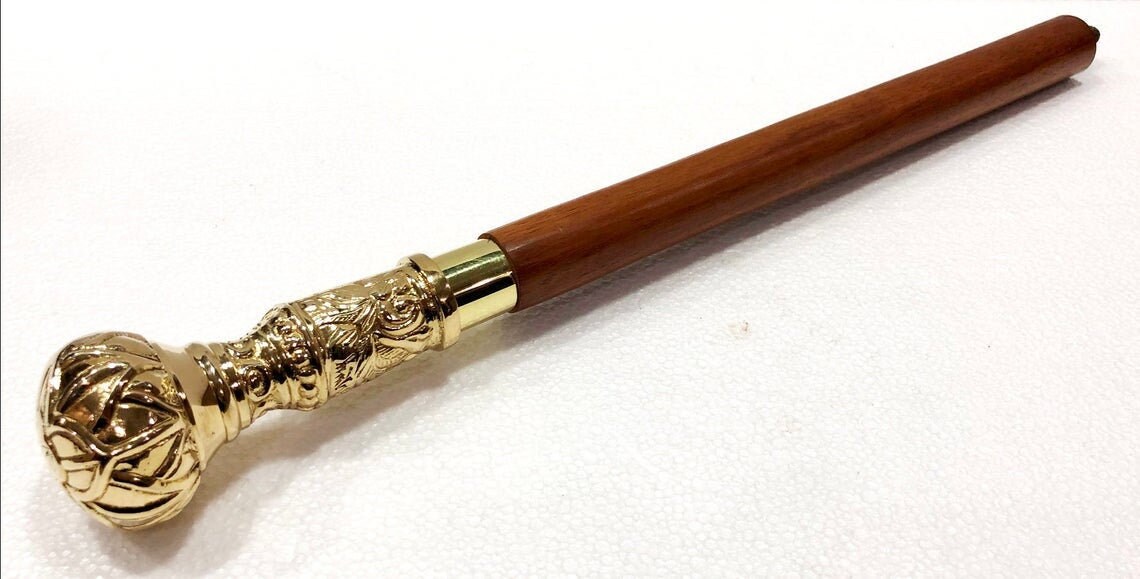 Antique Design Flower Handle Solid Brass Stylish Hard Wood - Etsy UK