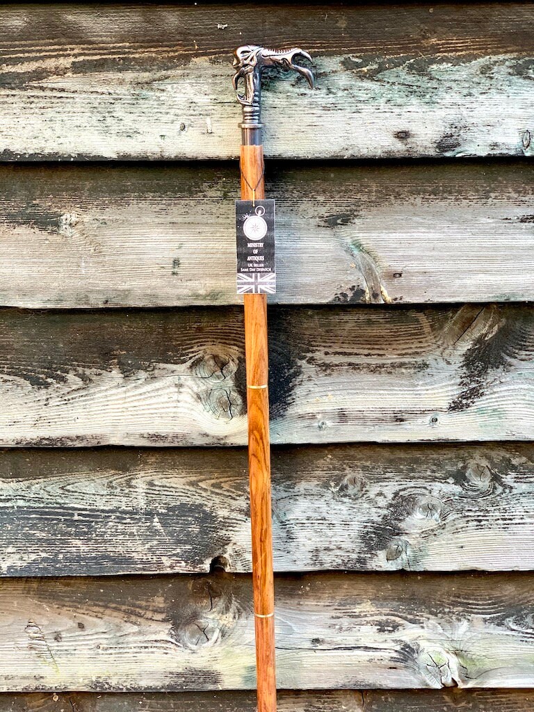 Alien Head Designer Antique Style Handle Wooden Walking Stick | Etsy