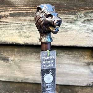 Handcrafted Lion Handle Walking Stick - Elegant and Sturdy Cane for ...