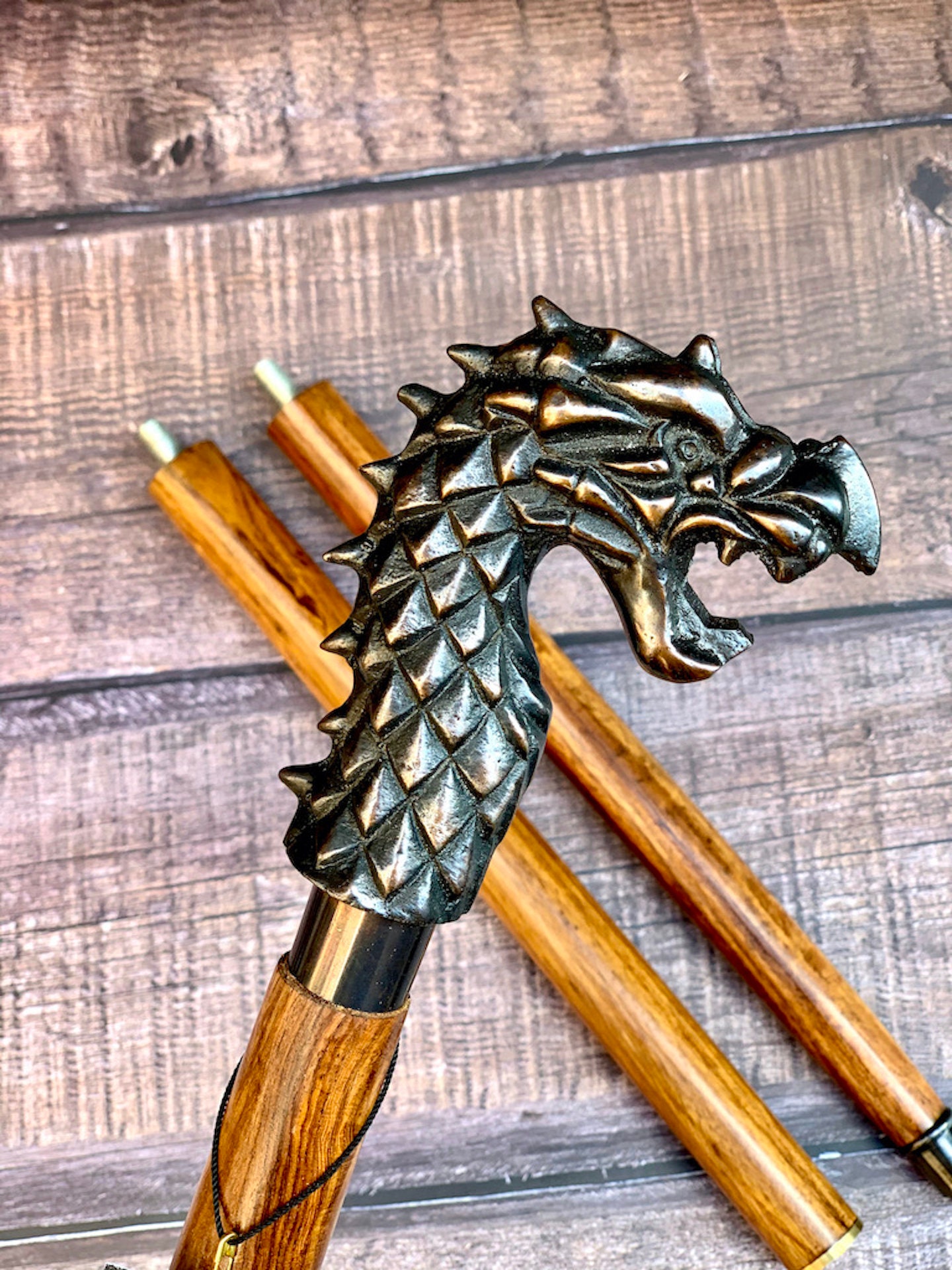 Dragon Head Designer Antique Style Handle Wooden Walking Stick | Etsy