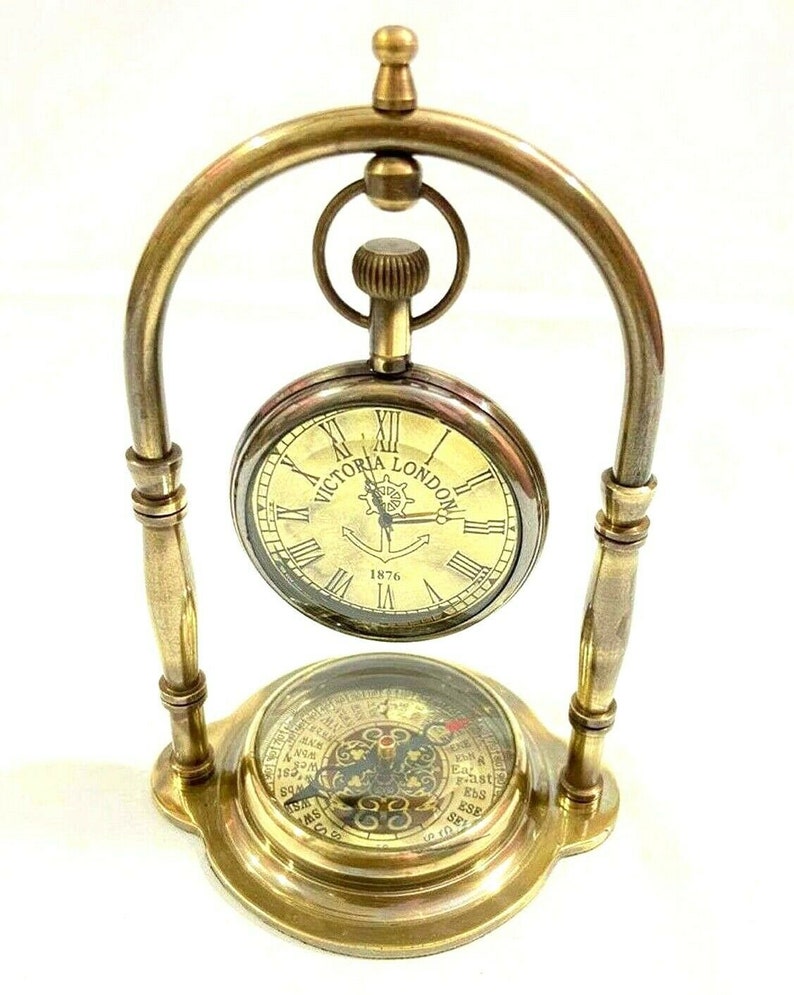 Antique Nautical Clock With Compass Victoria London Solid - Etsy