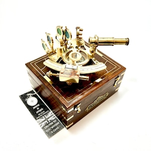 Antique Brass Sextant - Navigational Tool for Astronomy and Marine ...