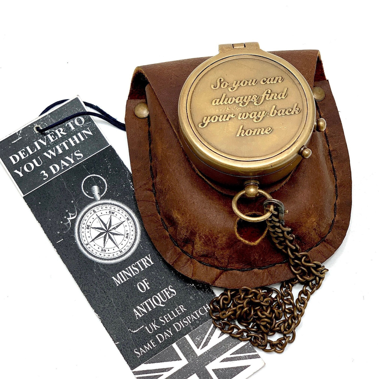 Engraved Pocket Compass Brass Nautical Compass, Handmade Compass ...