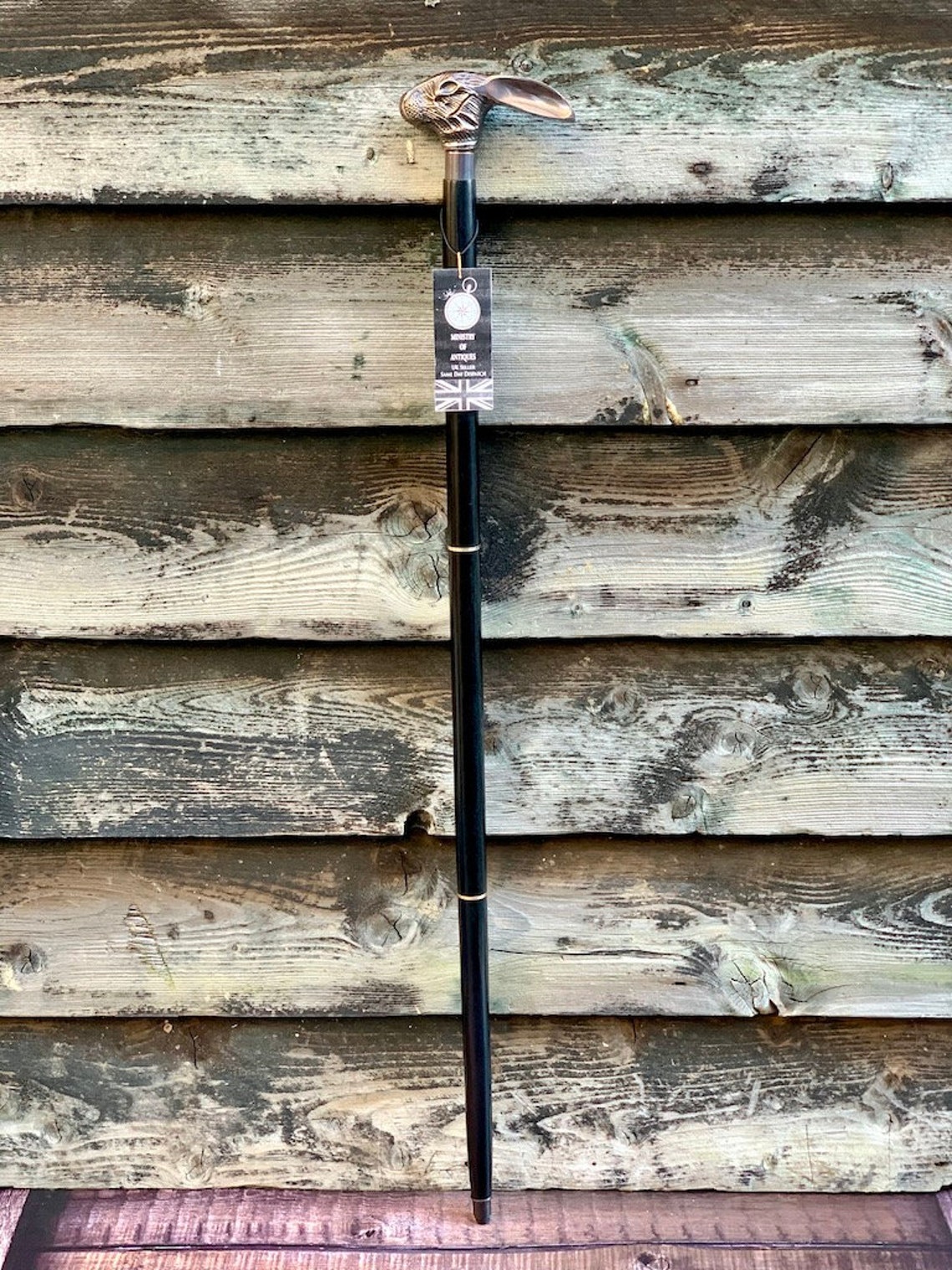 Rabbit Head Designer Antique Style Handle Wooden Walking Stick | Etsy