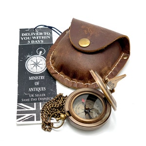 Sundial Pocket Compass Personalised Compass, Handmade Compass ...