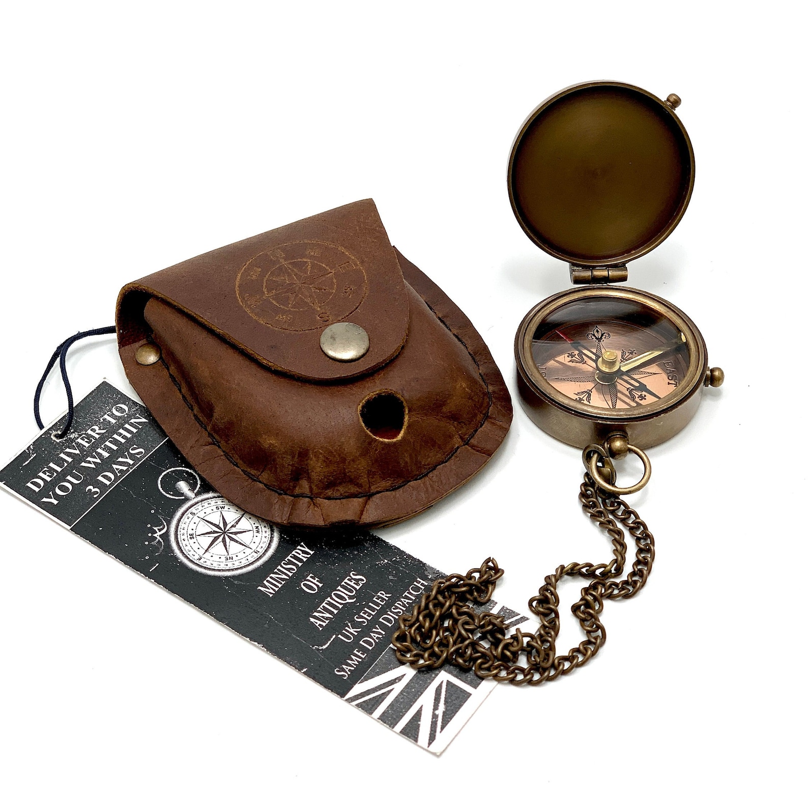 Engraved Pocket Compass Brass Nautical Compass, Handmade Compass ...