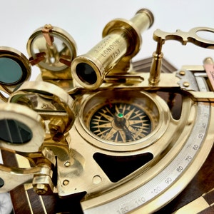 Antique Brass Sextant - Navigational Tool for Astronomy and Marine ...