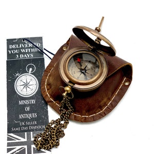 Sundial Pocket Compass Personalised Compass, Handmade Compass ...