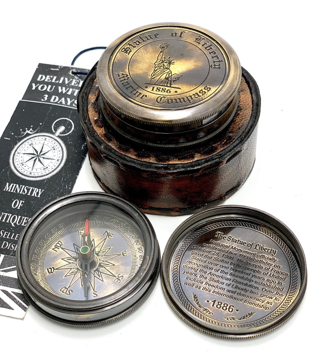 Engraved Pocket Compass Brass Nautical Compass, Christmas Gift, Gift ...