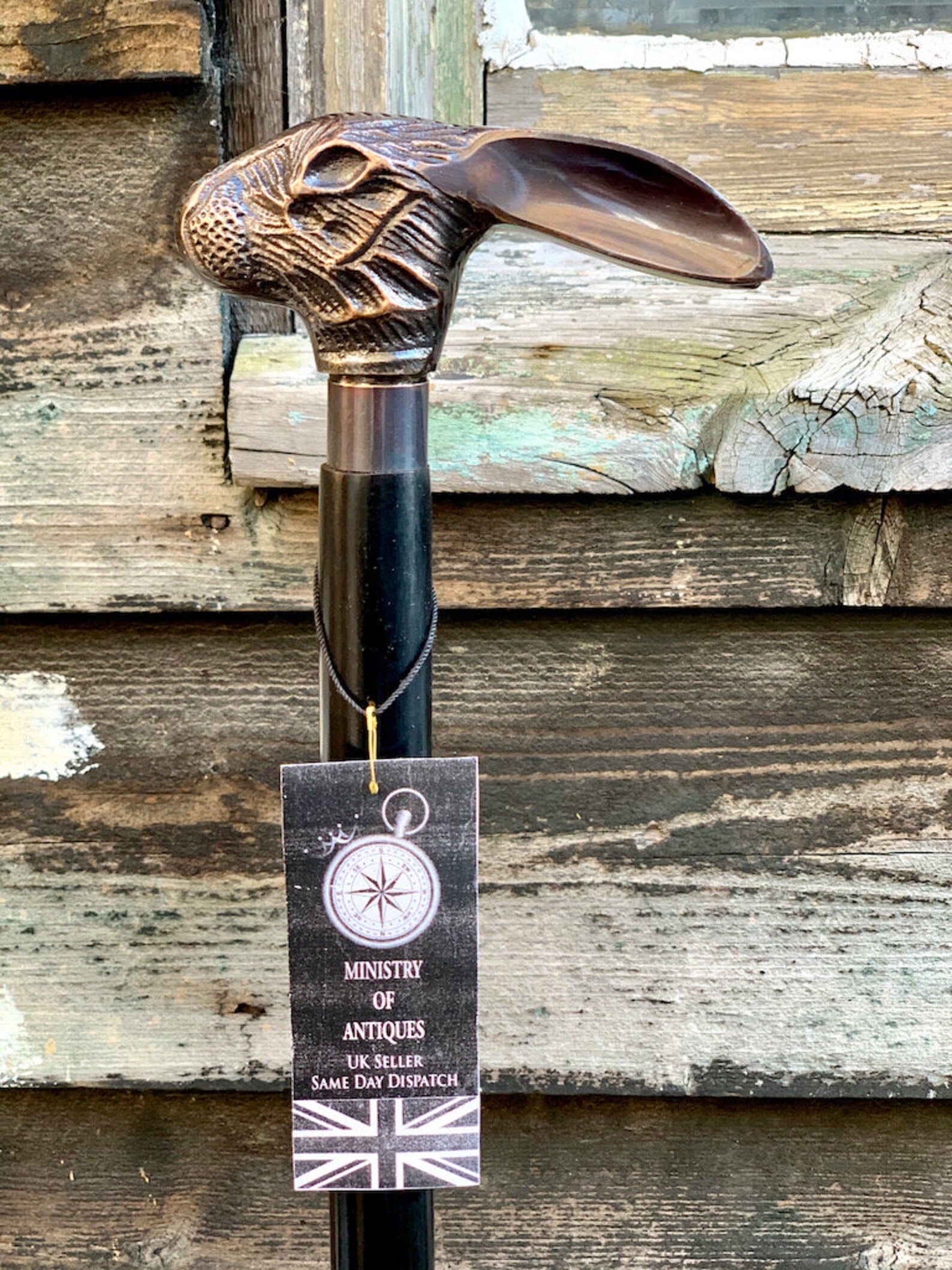 Rabbit Head Designer Antique Style Handle Wooden Walking Stick Handmade ...