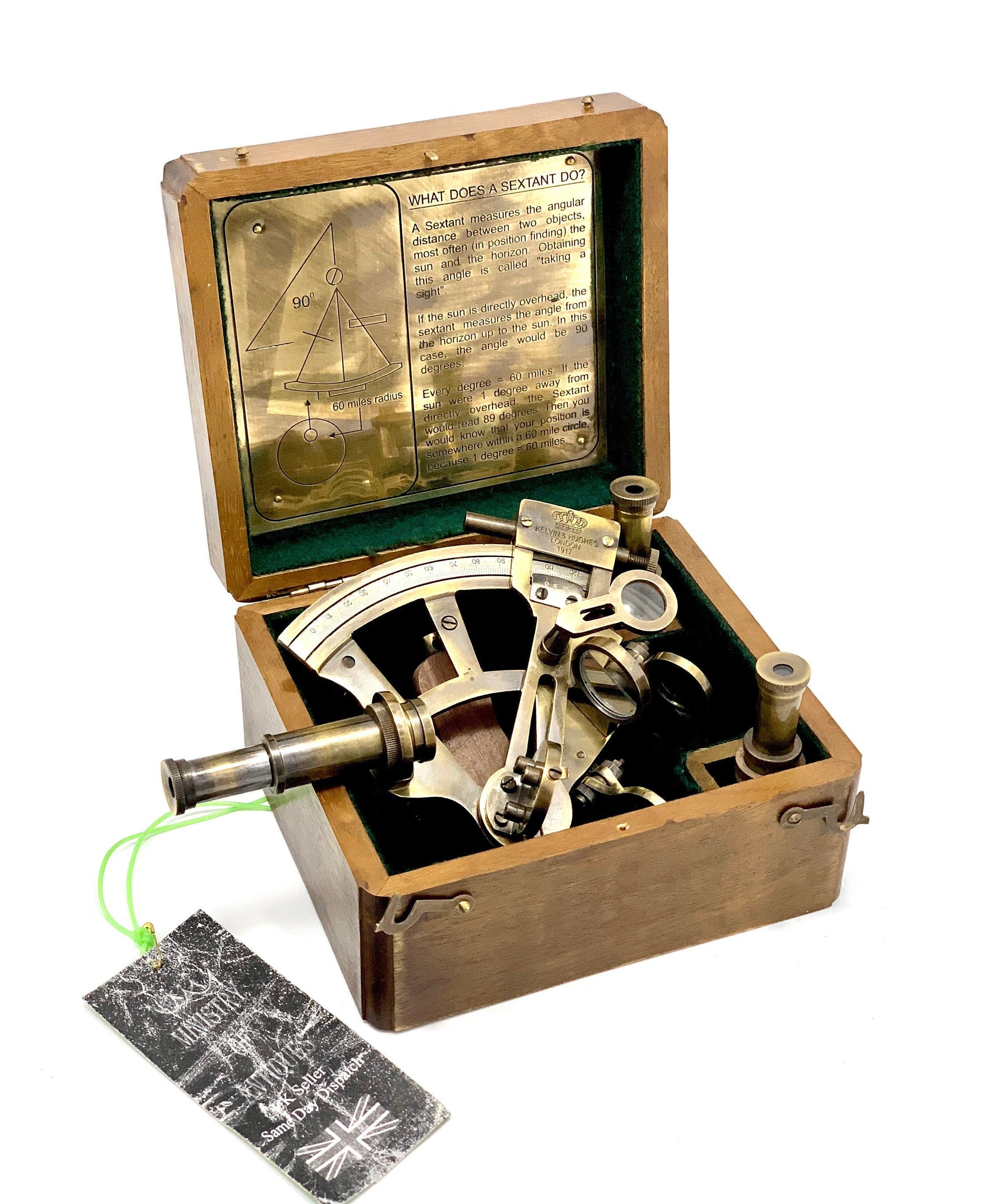 Antique Maritime Nautical Double Telescope Sextant Vintage Marine ...