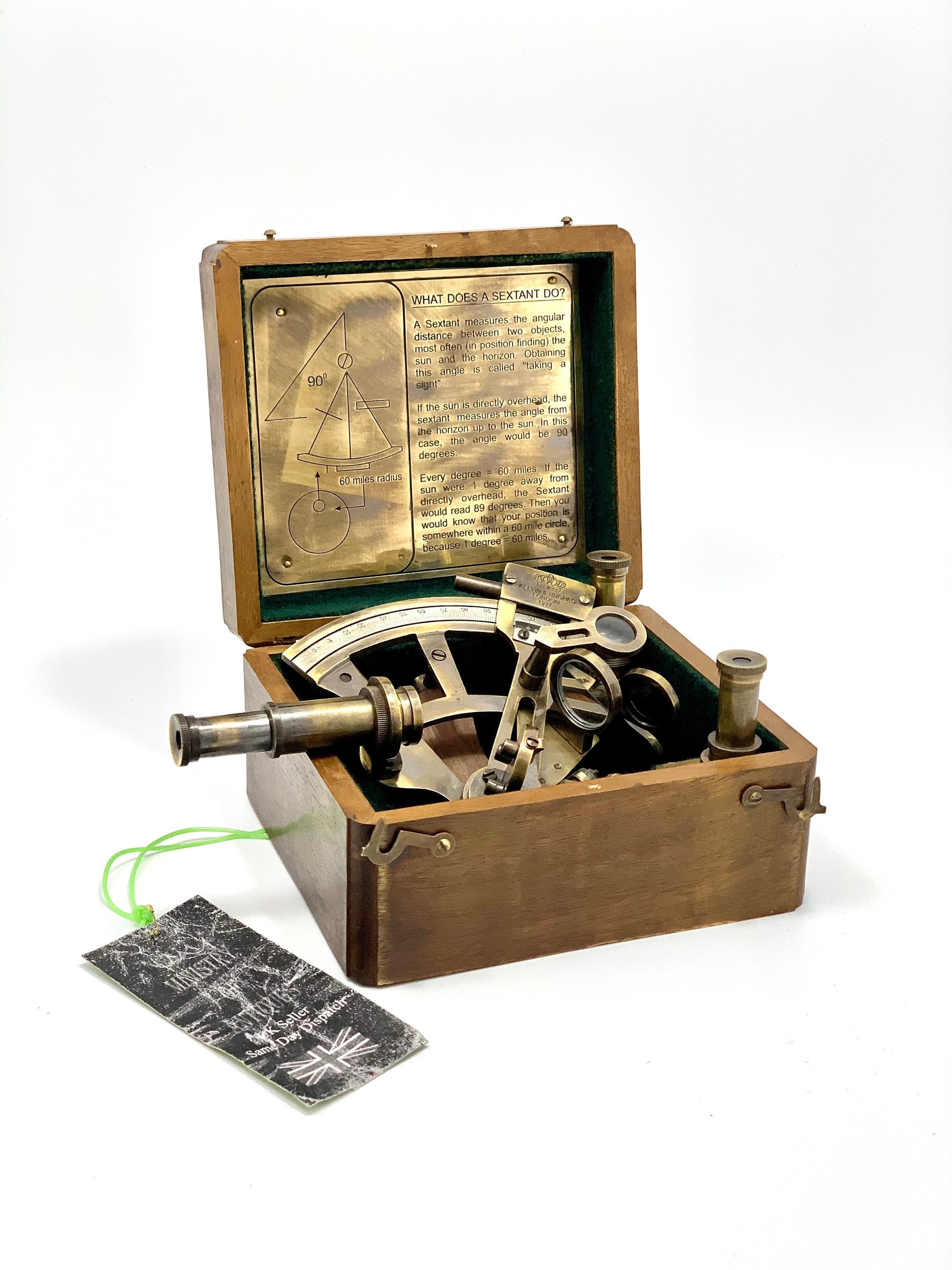 Antique Maritime Nautical Double Telescope Sextant Vintage Marine ...