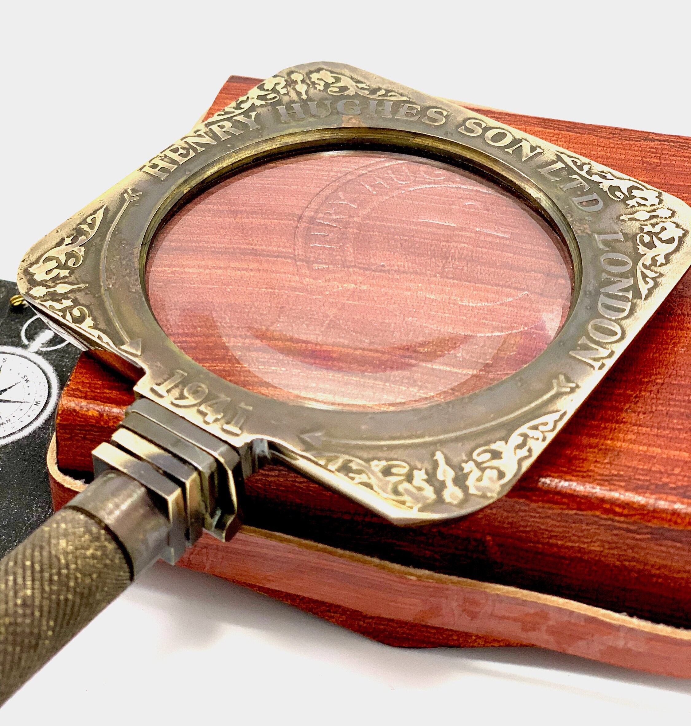 Antique Brass Henry Hughes & Sons Magnifying Glass Leather - Etsy Australia