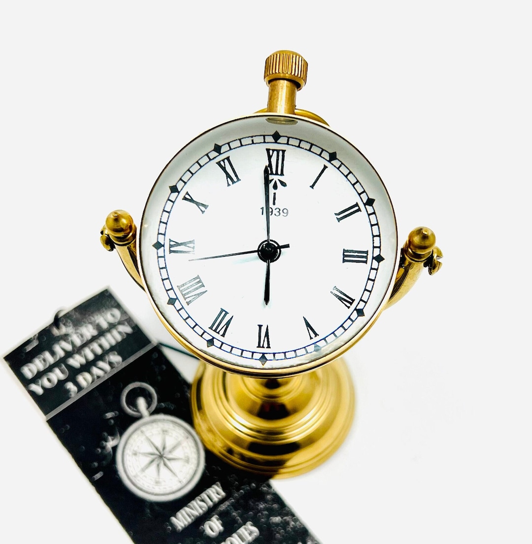 Antique Maritime Nautical Style Desk Stand Analog Clock Office Desk ...