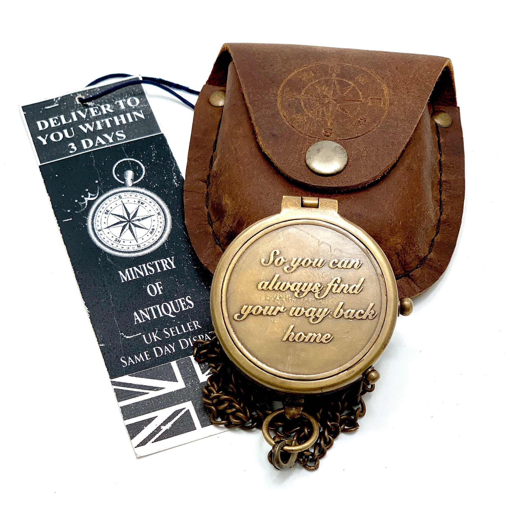 Engraved Pocket Compass Brass Nautical Compass Handmade - Etsy UK