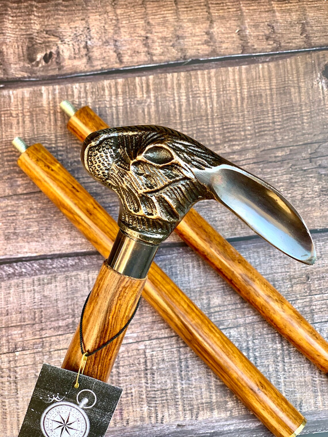 Rabbit Head Designer Antique Style Handle Wooden Walking Stick - Etsy ...