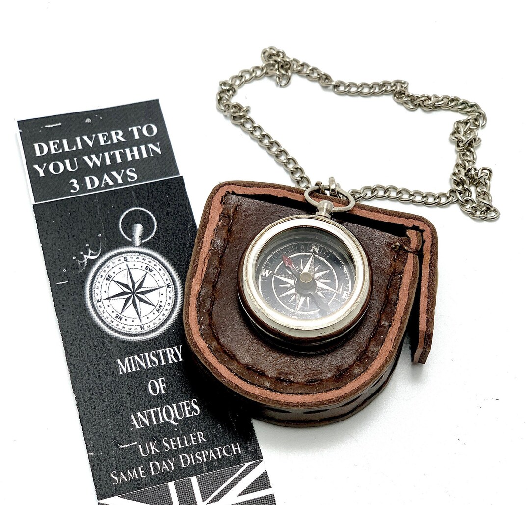 Personalised Silver Colour Compass Mens Gift, Husband Gift, Antique ...