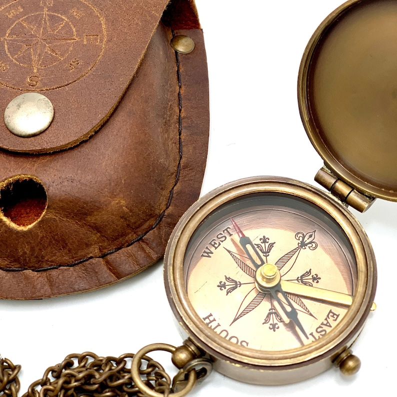 Engraved Pocket Compass Brass Nautical Compass, Handmade Compass ...
