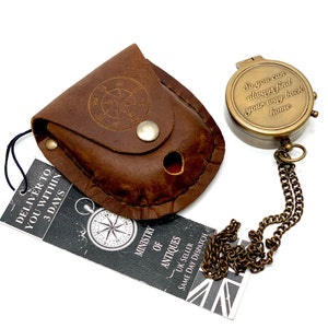 Engraved Pocket Compass Brass Nautical Compass, Handmade Compass ...