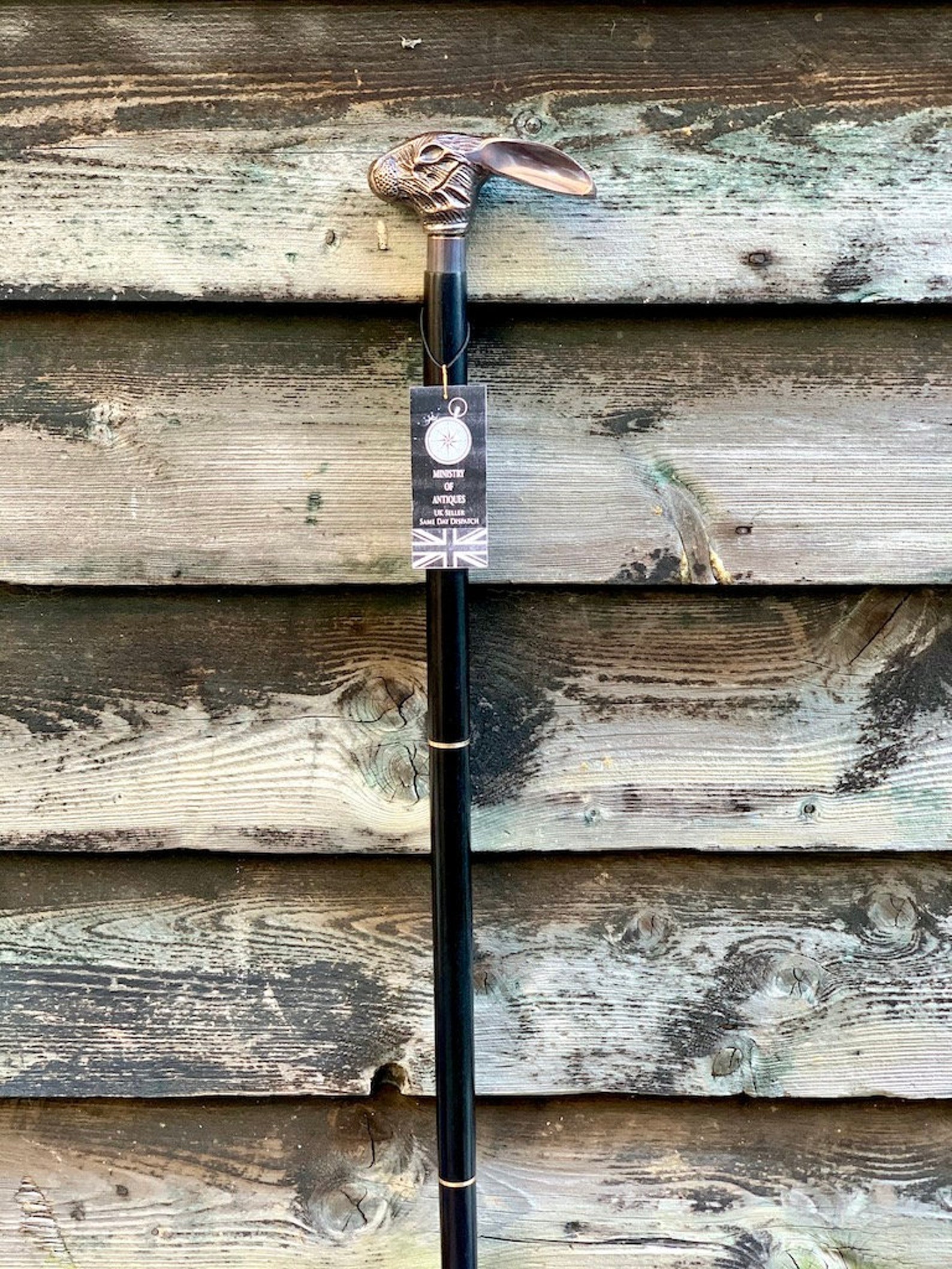 Rabbit Head Designer Antique Style Handle Wooden Walking Stick Handmade ...