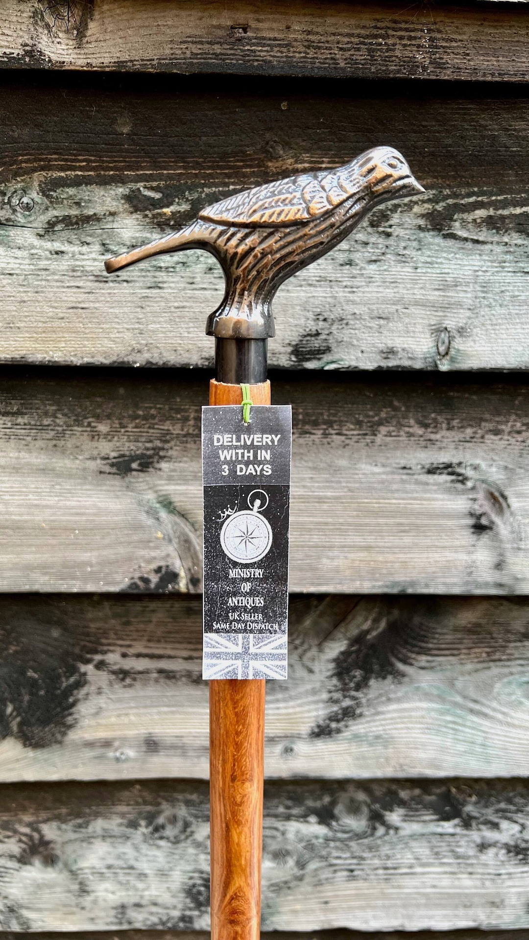 Nature-inspired Handcrafted Bird Handle Walking Stick- Elegant Sturdy ...