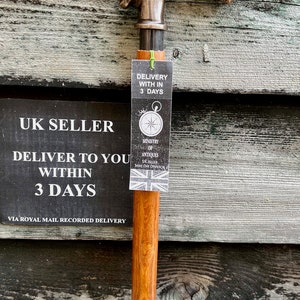 Lion Handle Elegant Sturdy Polished Wooden Walking Stick - Finest Wood ...