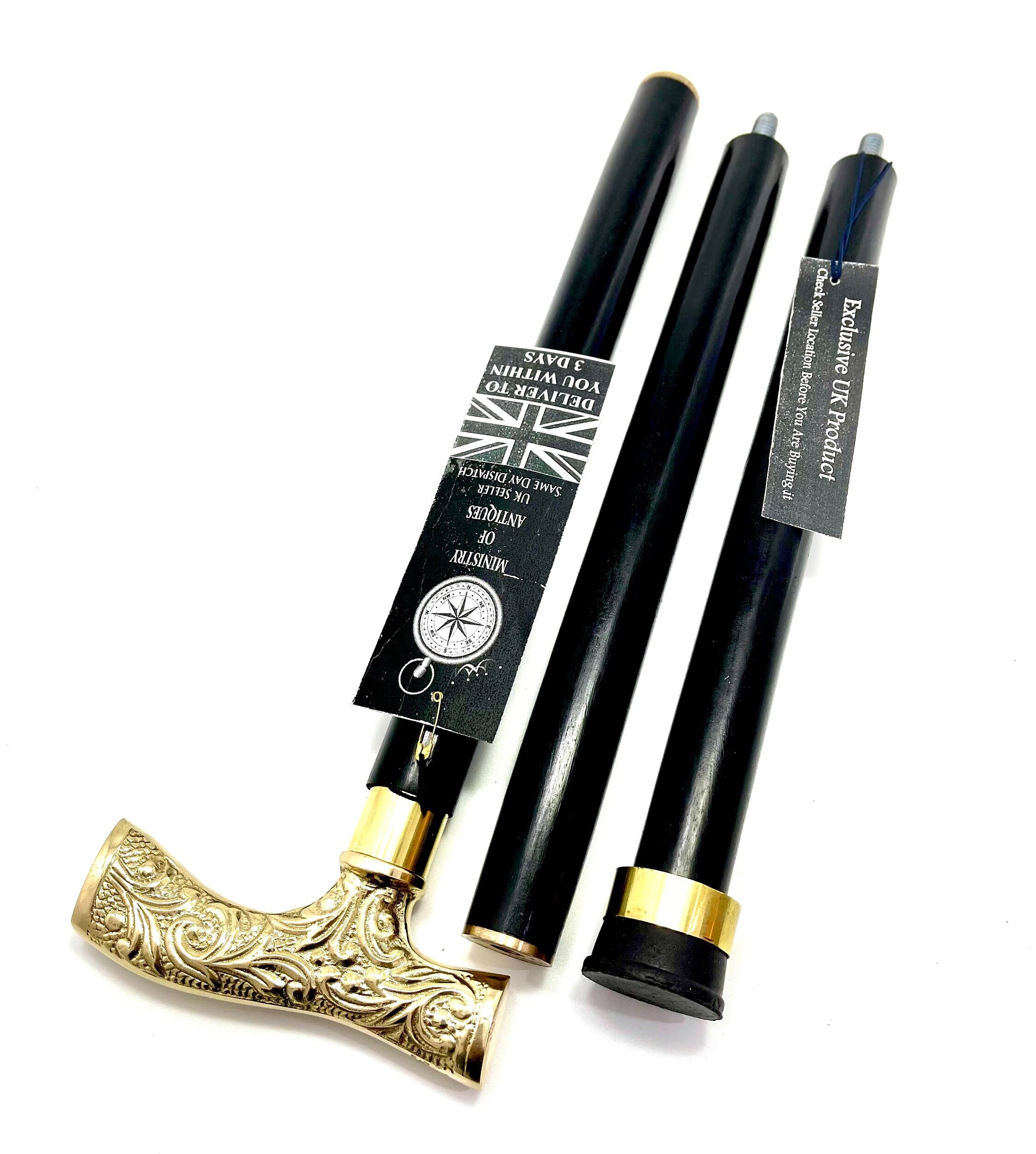 Elegant Curved Handle Antique Design Brass Stylish Hardwood - Etsy UK