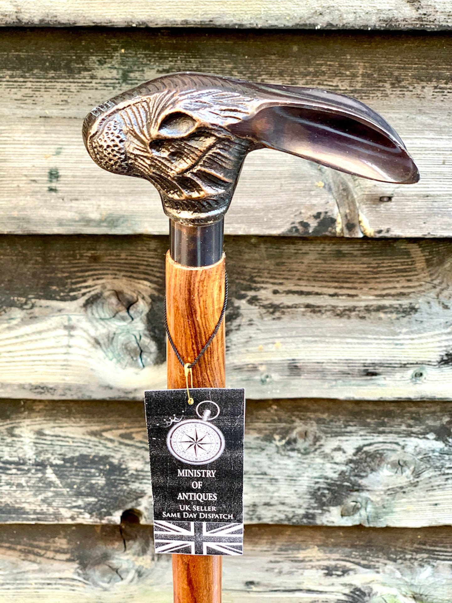 Rabbit Head Designer Antique Style Handle Wooden Walking Stick Handmade ...