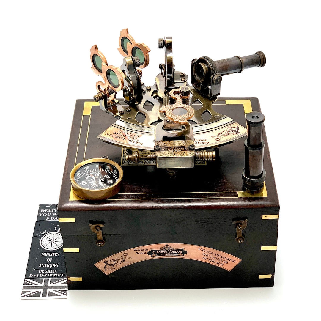Antique Maritime Nautical Compass Sextant Vintage Marine Astrolabe Ship ...