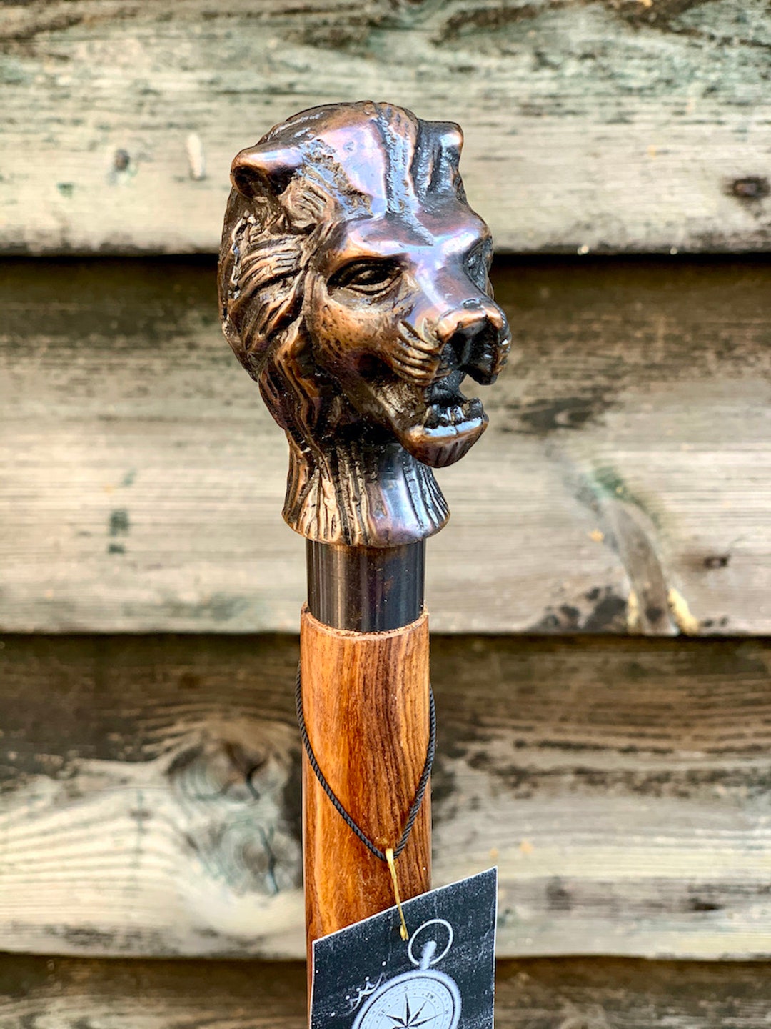 Lion Handle Handmade Antique Colour Walking Stick Victorian Steampunk ...