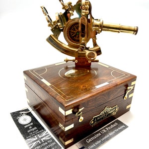 Antique Brass Sextant - Navigational Tool for Astronomy and Marine ...