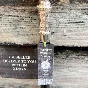 Get Noticed With Our Stunning Silver-handled Black Wooden Walking Stick ...