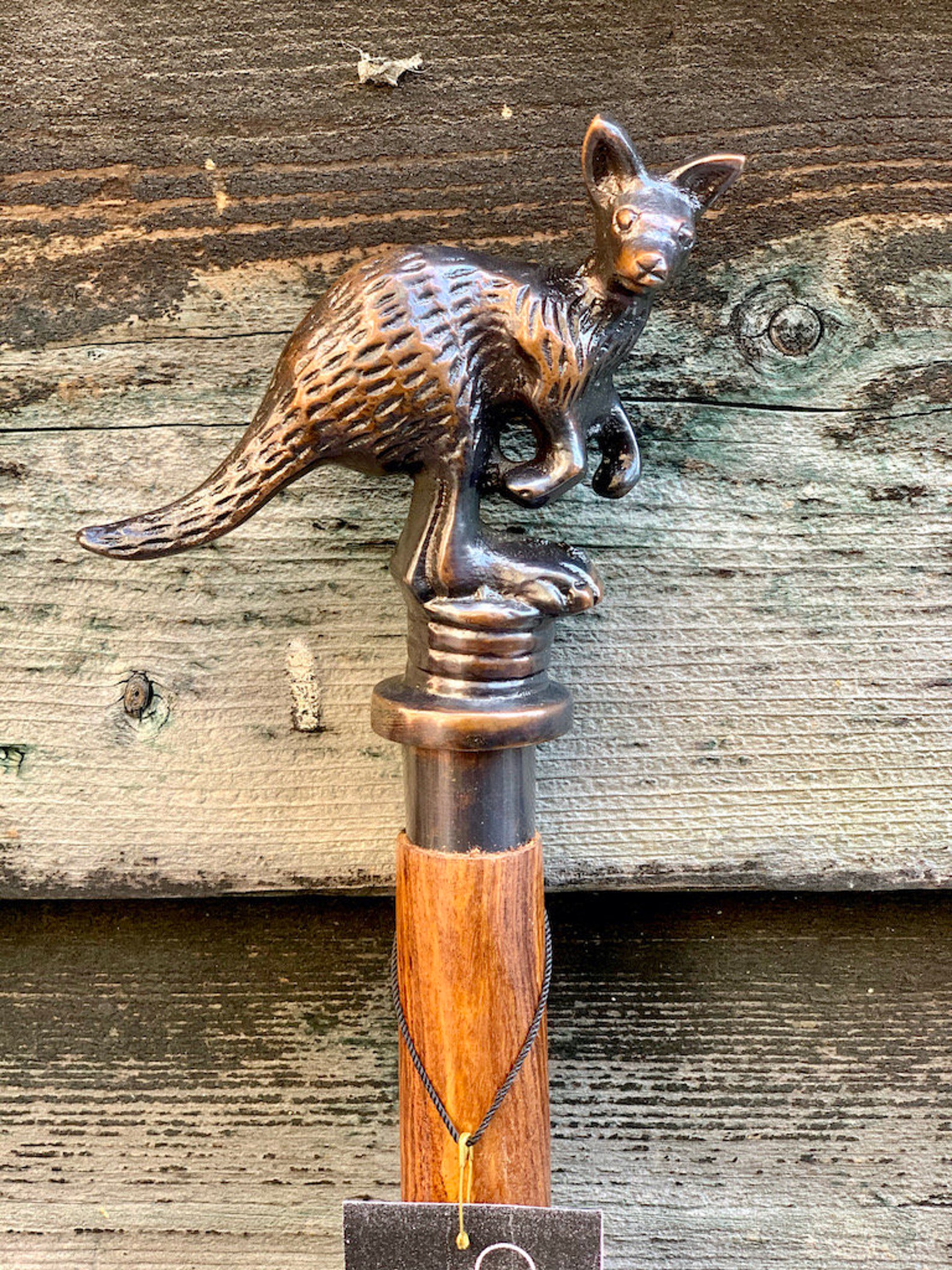 Kangaroo Designer Antique Style Handle Wooden Walking Stick - Etsy