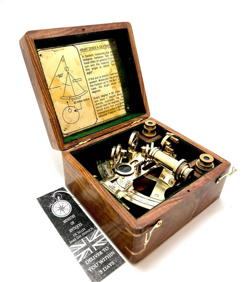 Antique Brass Sextant - Personalised Navigational Tool for Astronomy ...