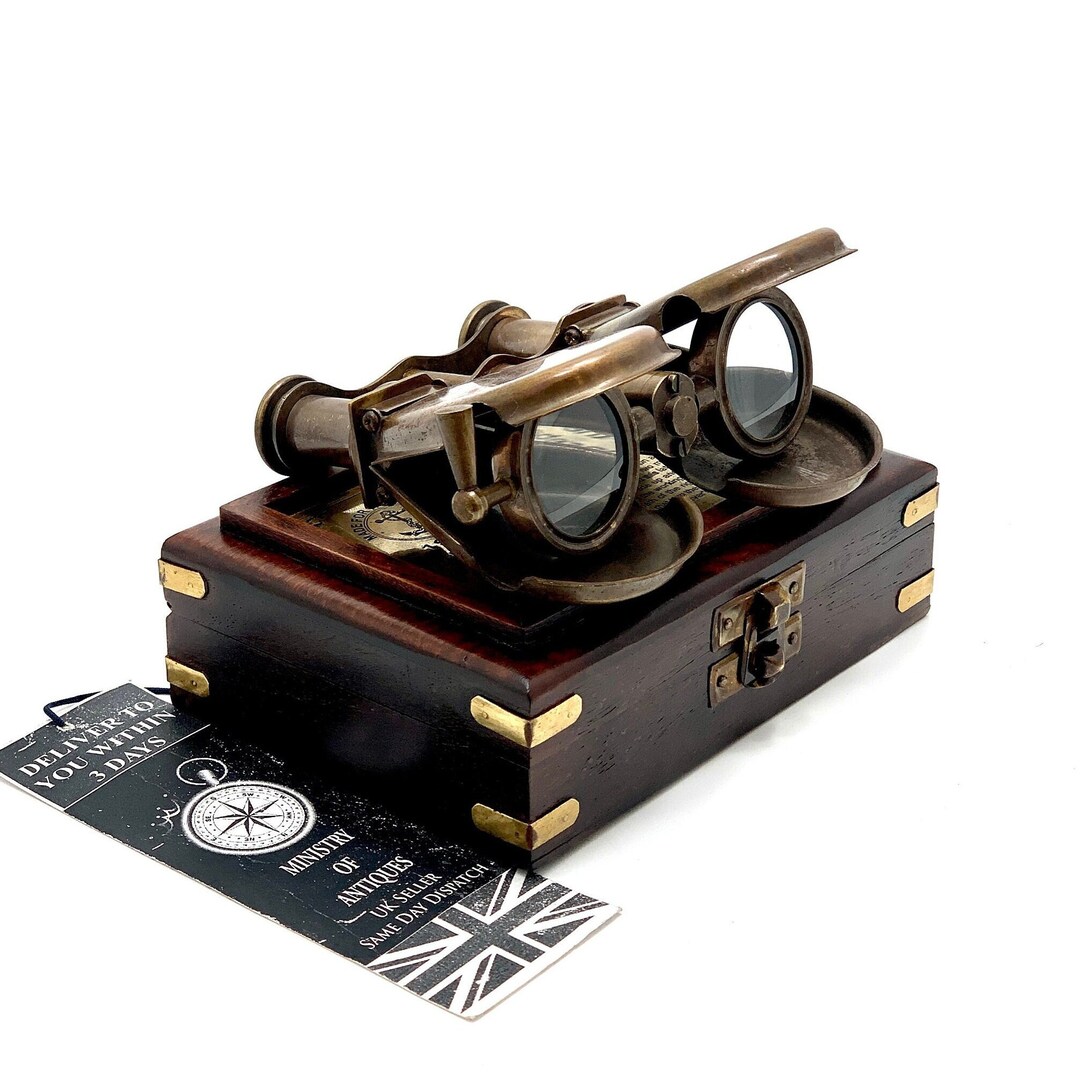 Nautical Brass Binocular Folding Monocular Nautical Telescope Spyglass ...