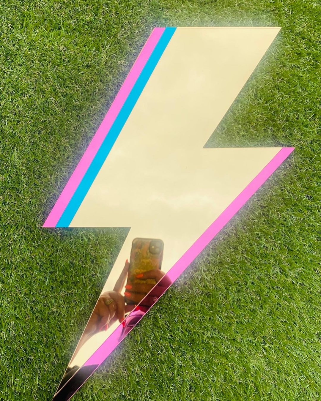 MIRROR Bolt - Bolt Wall Decor - Acrylic Mirror Bolt - Mirror Gold - Etsy