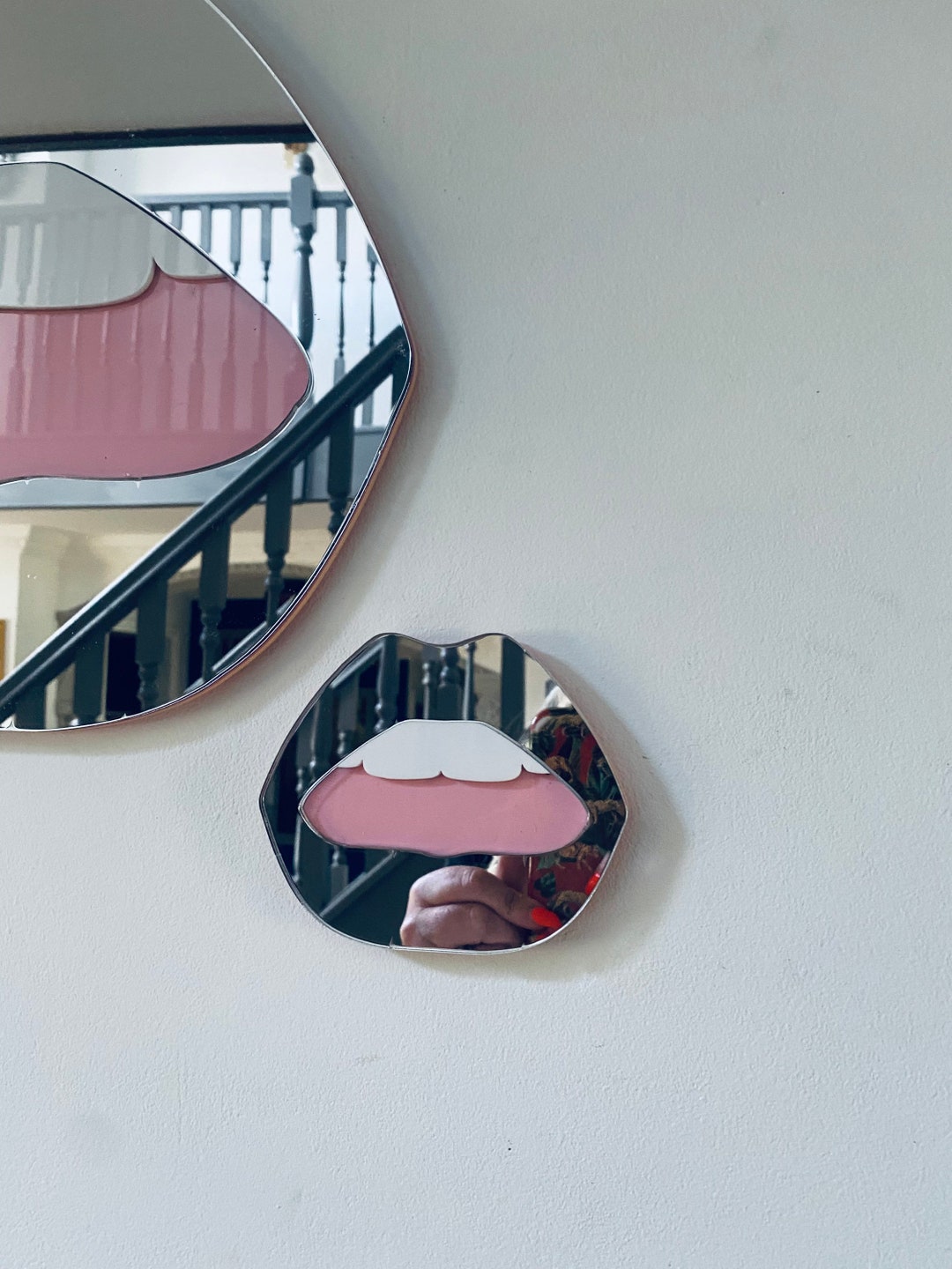 MINI Silver Lip Mirror - Acrylic Mirror - Lip Decor - Silver Lips With ...