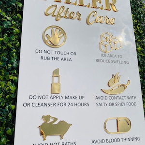 FILLER Aftercare Advice Acrylic A3 Size, Beauty Sign, Salon Sign, Salon ...