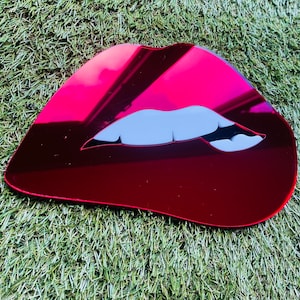 Red Biting Lips Mirror - Acrylic Mirror - Lip Decor - Red Lips - Etsy UK