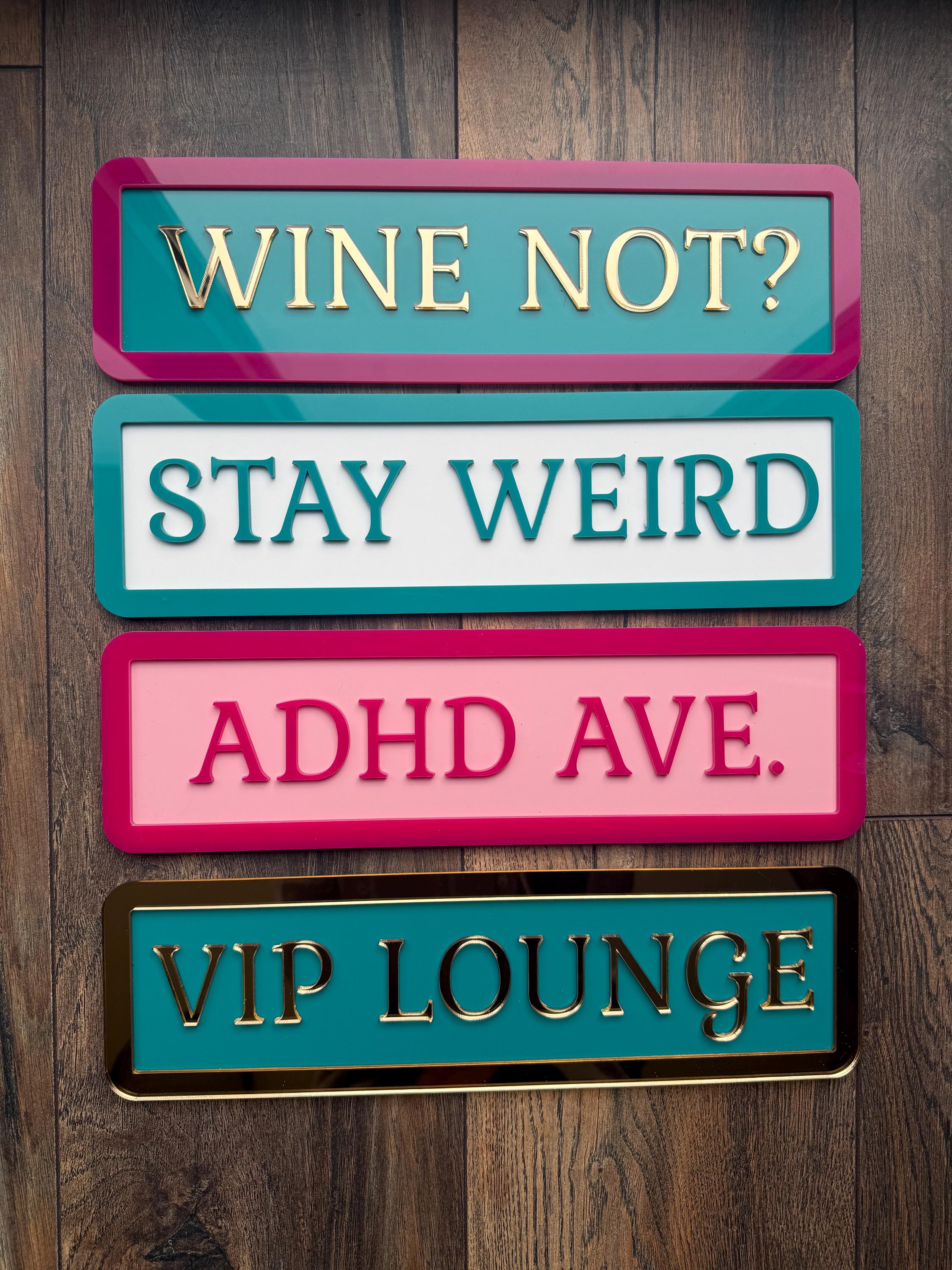 ADHD AVE. Mini Street Style Sign, Wall Decor. - Etsy