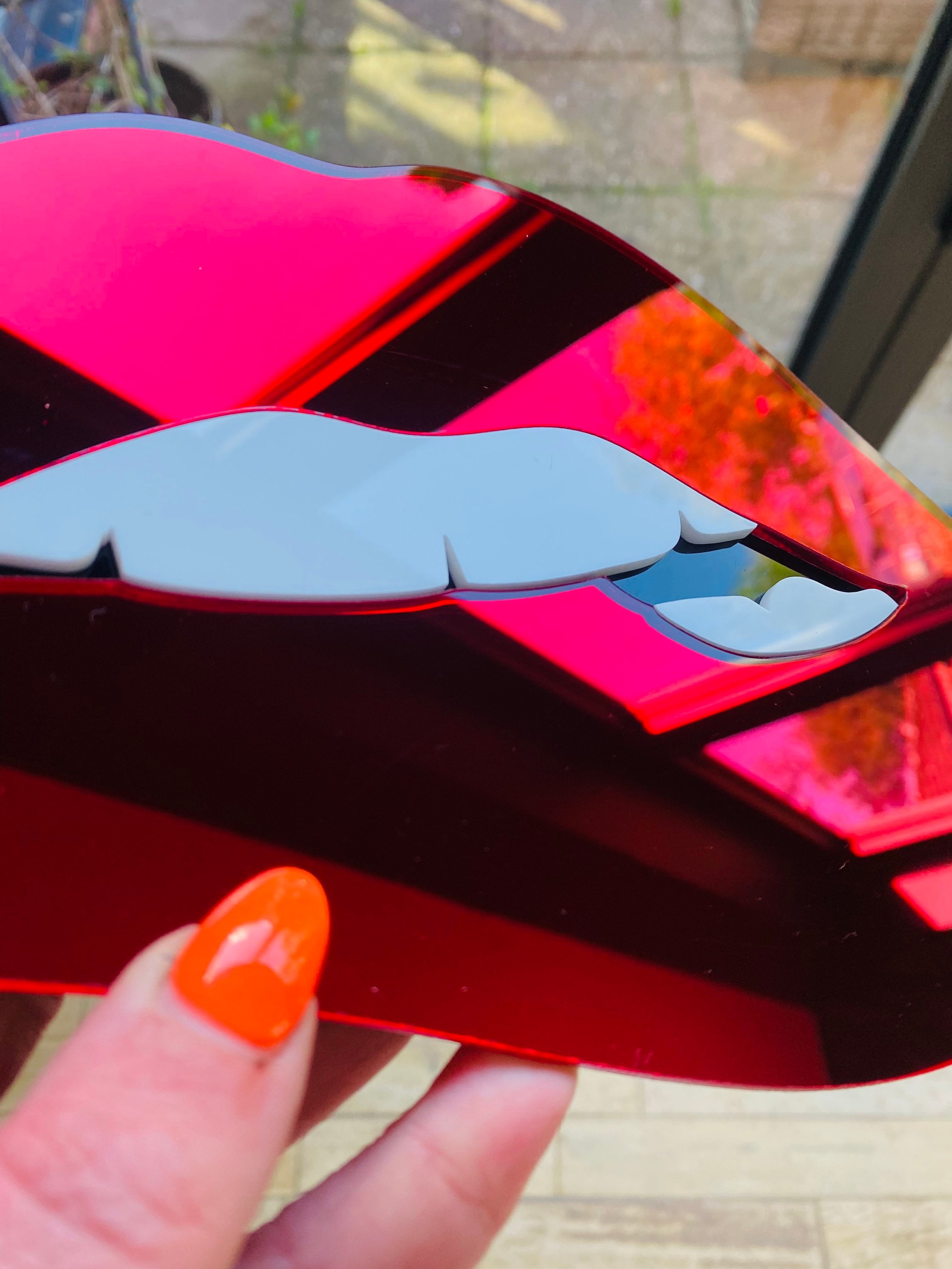 Red Biting Lips Mirror Acrylic Mirror Lip Decor Red Lips - Etsy UK